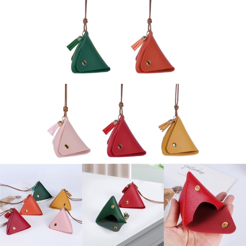 Triangle Coin Purse for Women Girl Soft Small Change Wallet Zongzi ...