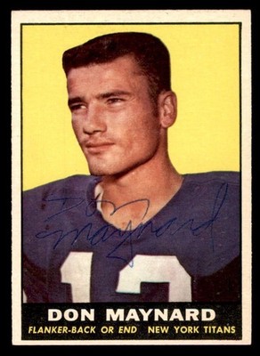 1961 Topps Football #150 Don Maynard Signed Autograph (no COA) | eBay