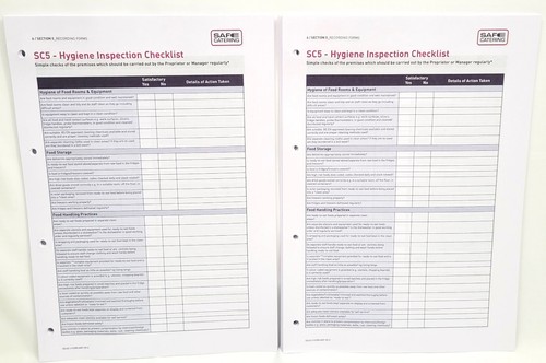 Hygiene Inspection Checklist SC5 Hole Punched 52 Forms Record Checks ...
