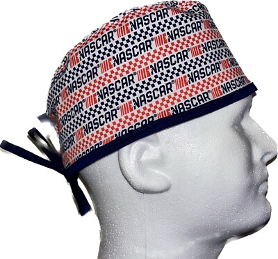 NASCAR Red White Blue Scrub Hat Chemo Cap | eBay