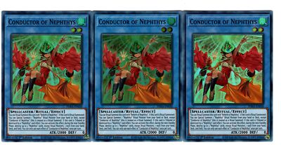 Yugioh- 3X Conductor of Nephthys - Super Rare - 1st Edition - PHRA ...