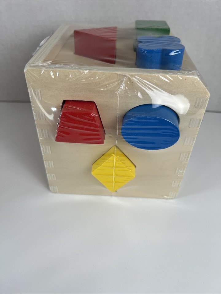 NEW MELISSA & DOUG Educational Shape Sorting Cube Classic Wood Toy w ...