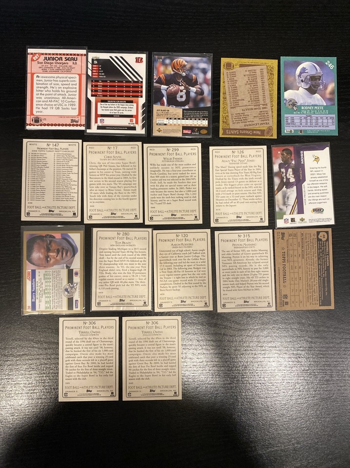 NFL Sports Card Lot Tom Brady, Randy Moss, Barry Sanders, Peyton ...
