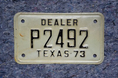1973 Texas MOTORCYCLE DEALER License Plate | eBay