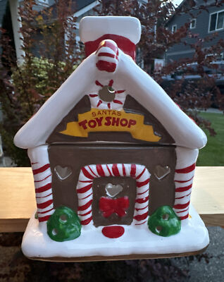 Vintage Wicks ‘n’ Sticks 1984 Ceramic Santa’s Toy Shop Christmas ...