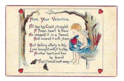 Early 1900's Valentine Postcard Poem From Cupid | eBay