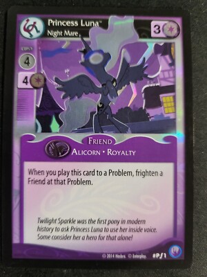 My Little Pony Princess Luna Night Mare #Pf1 Foil Card MLP TCG ...