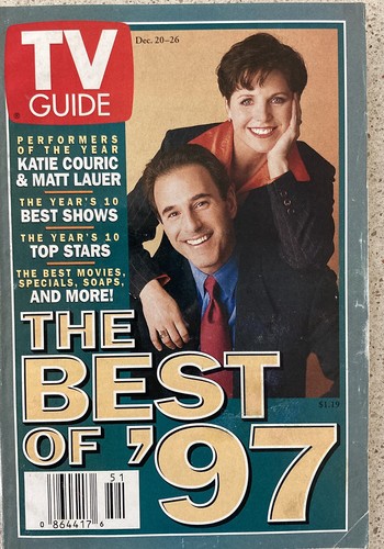 TV Guide DECEMBER 20 1997 Matt Lauer and Katie Couric / Hartford CT ...