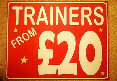 Trainers Signs Board 18"x24" | eBay UK