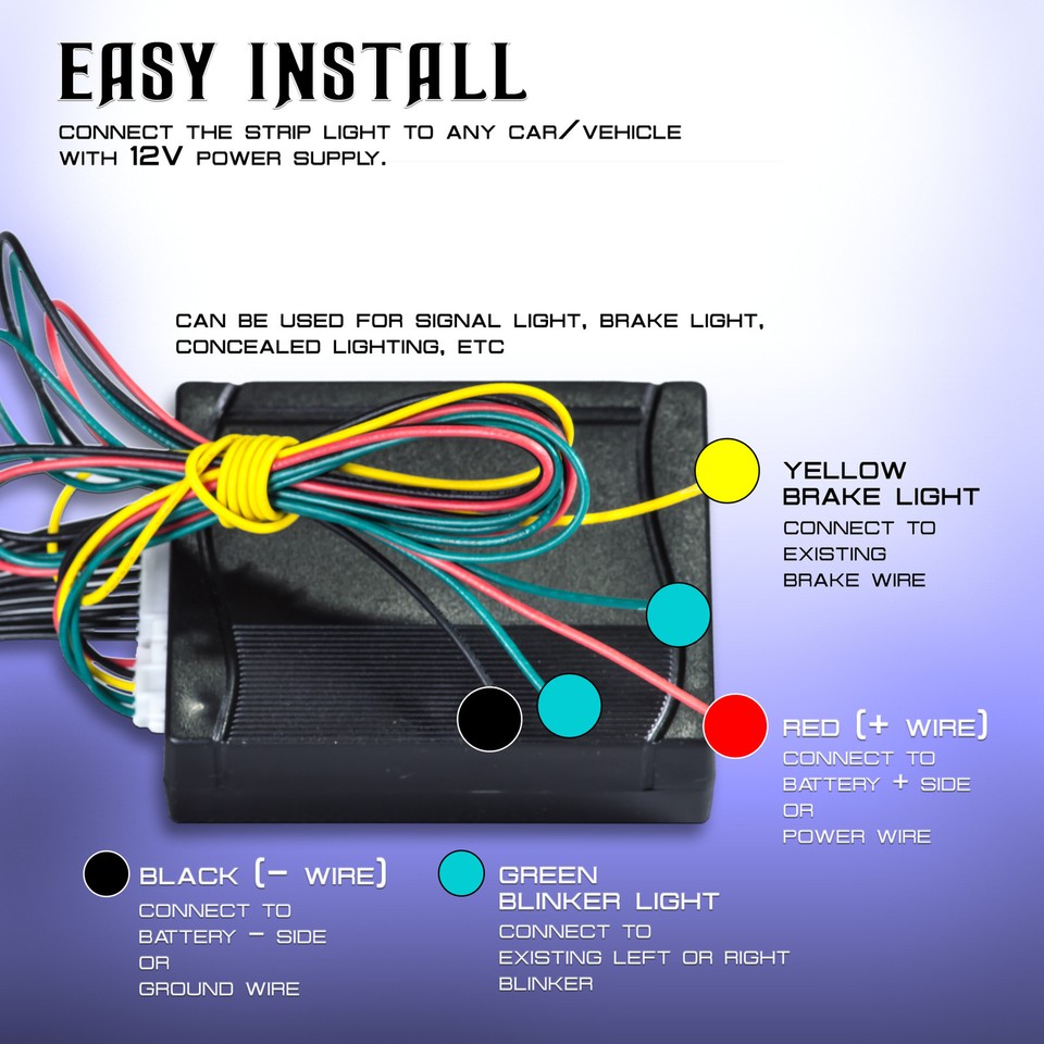 7 Color 48 LED RGB Knight Rider Scanner Flash Car Strobe Light Kit | 22 ...