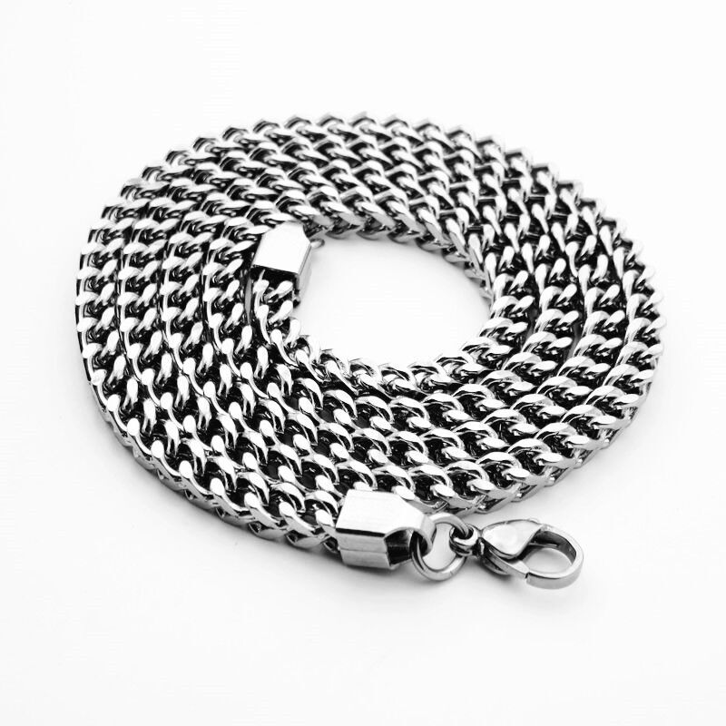 Two Colors 2.5-8mm Man Woman Stainless Steel Wheat Braided Foxtail ...