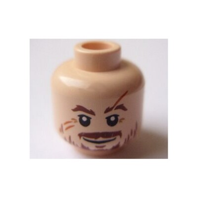 LEGO - Minifig, Head Moustache Brown, Scratches / Scars across Face ...