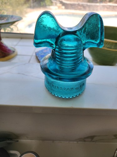 Antique Hemingray Aqua Blue Mickey Mouse Glass Insulator #60 | eBay