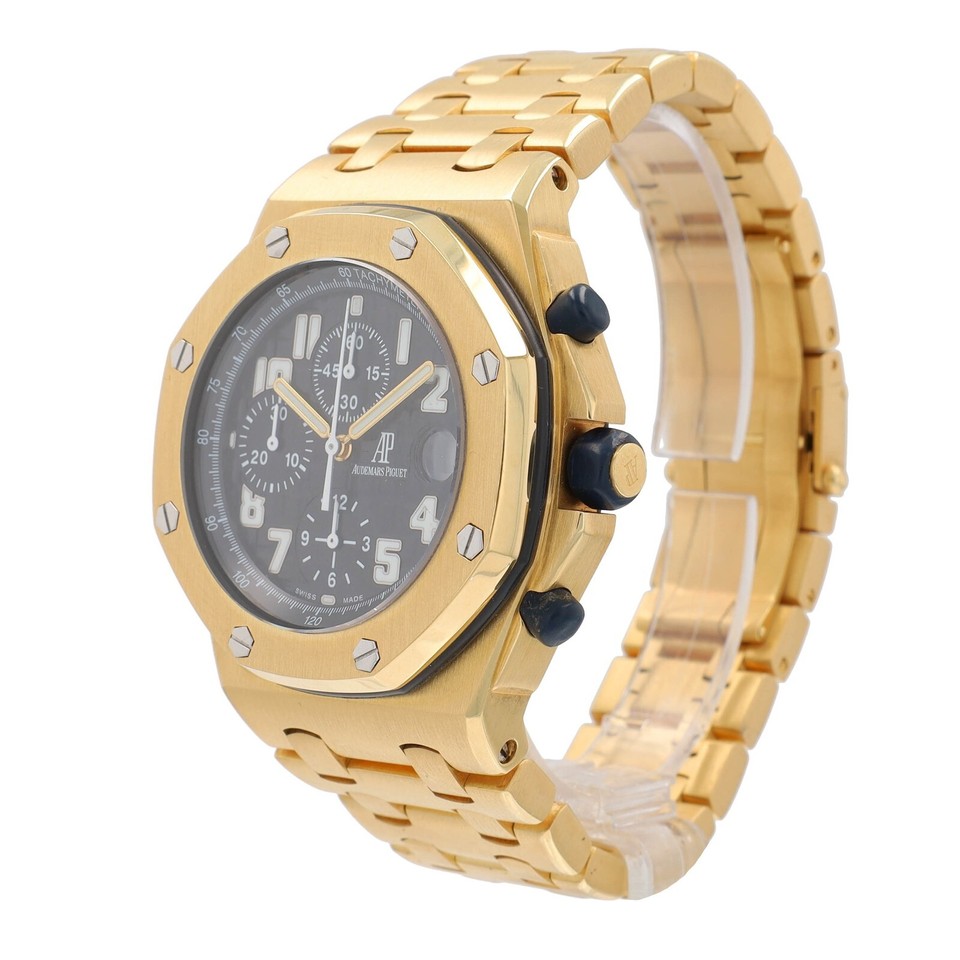 Audemars Piguet Mens Watch "Brick" Solid 18K Yellow Gold Black 41mm ...