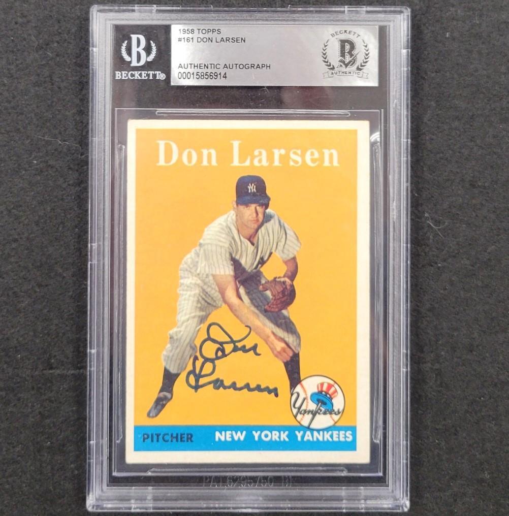 Don Larsen signed 1958 Topps #161 card Yankees auto Beckett BGS BAS MLB ...