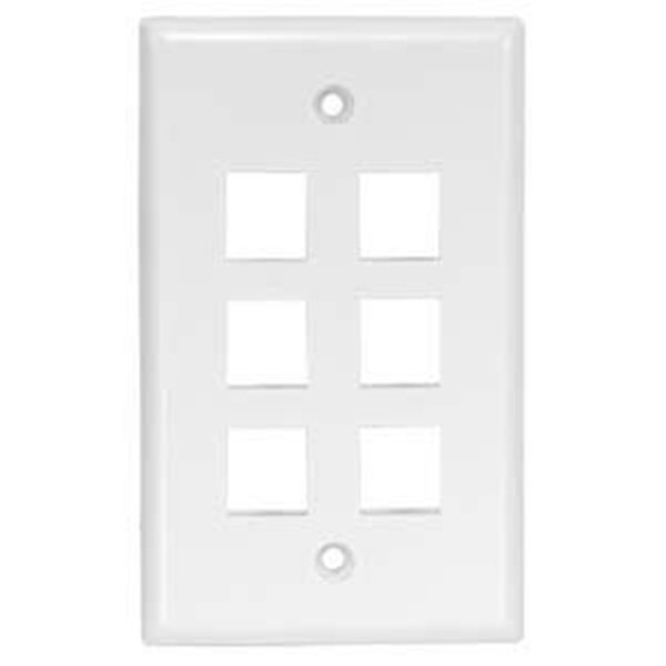 5x 6 Port Hole RJ45 RJ11 Keystone Jack Insert Wall Plate Faceplate 1 ...