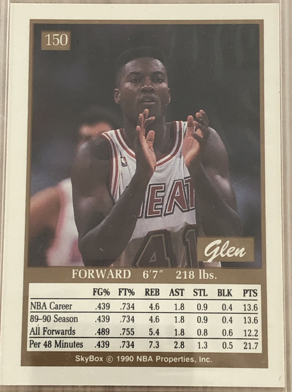Glen Rice Autographed 1990 Sky Box #150 Card | eBay