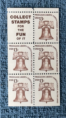 Scott 1595d, 13c Americana series Liberty Bell, Booklet Pane, MNH | eBay