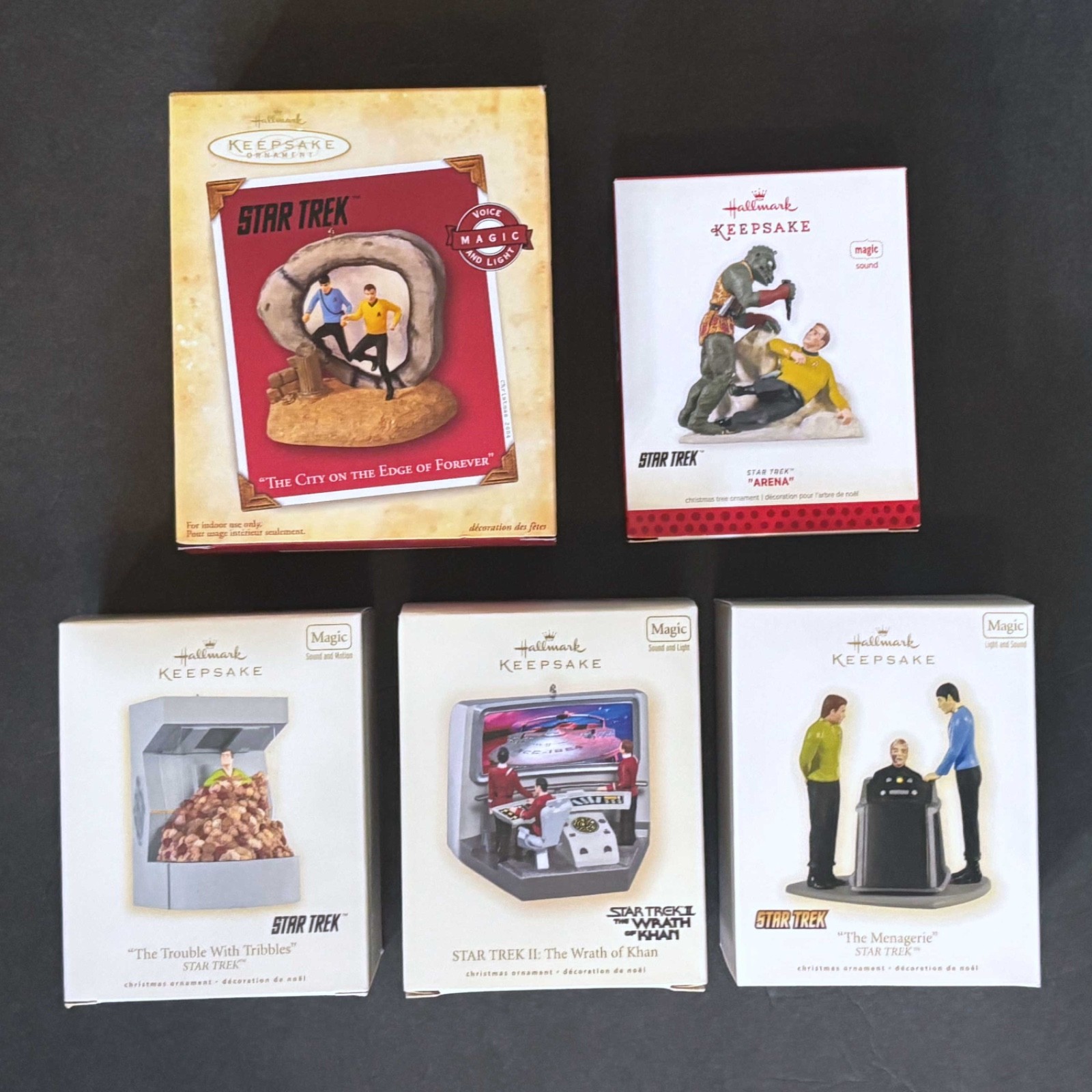 Lot/5 different Hallmark Keepsake Iconic Scenes from Star Trek ...