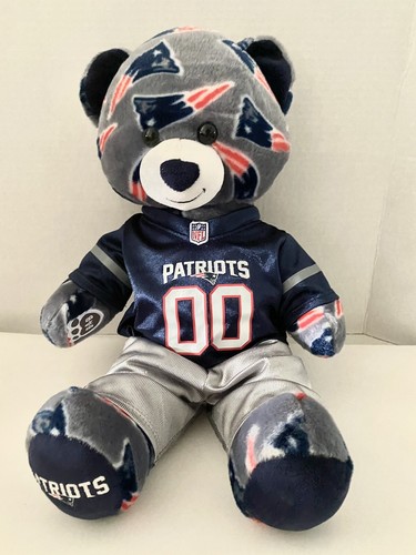 Build a Bear BAB NFL New England Patriots logo football teddy bear 16 ...