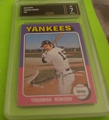 1975 Thurman Munson Topps MLB Baseball Card #20 GMA 7 NM New York ...