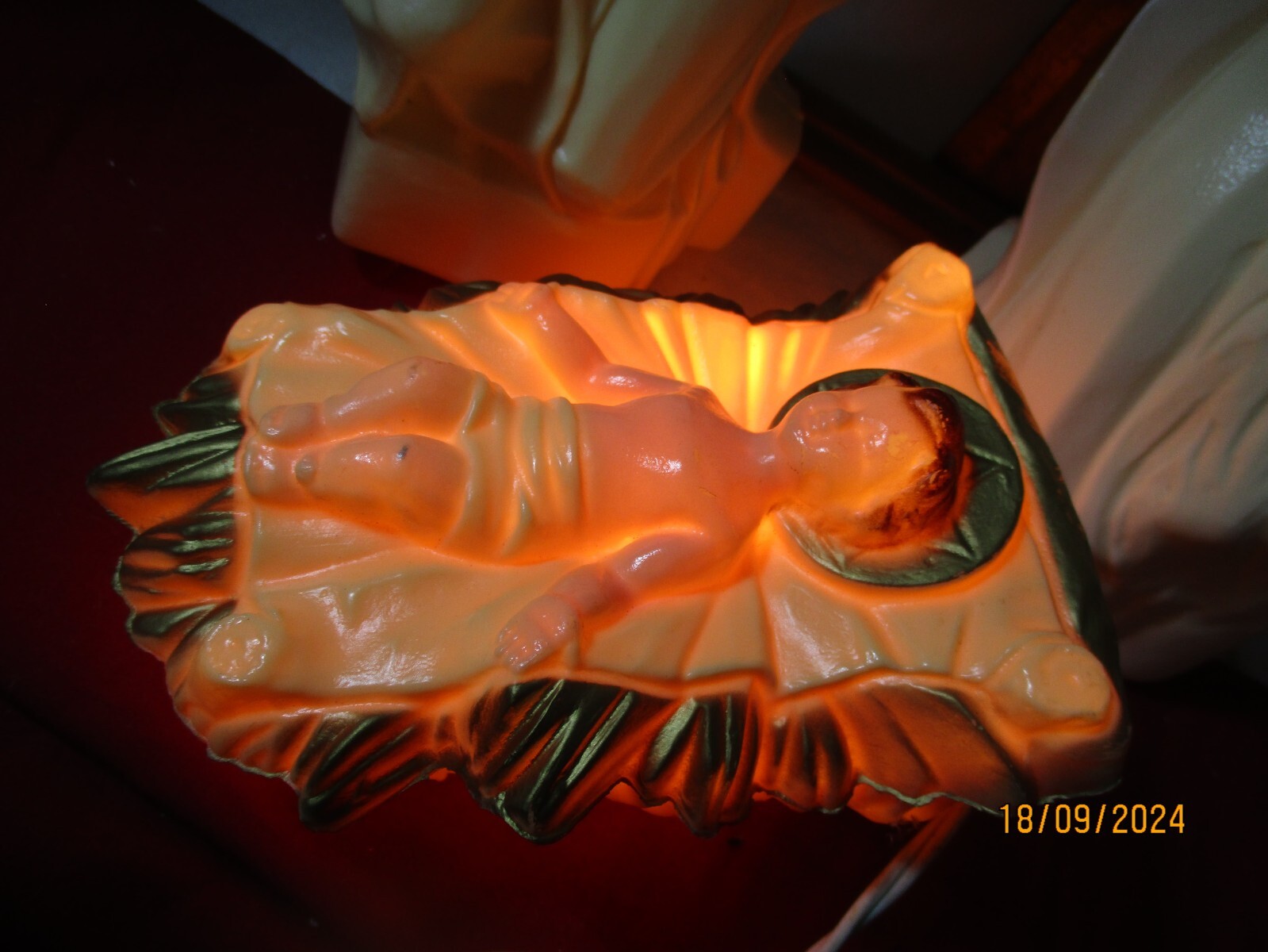 VINTAGE BLOW MOLD HOLY FAMILY NATIVITY GRAND VENTURE LIGHTED BABY JESUS ...