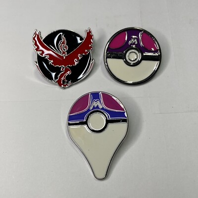 Pokemon GO - Special Collector’s Pins - Team Valor & Master Ball 3 Pins ...
