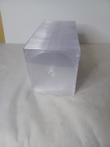 50 Pack Slim Clear CD Jewel Cases Single DVD Disc Storage Clear Tray ...