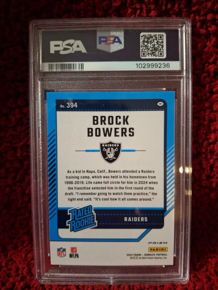 2024 Panini DonrussRookie Brock Bowers #394 Optic Preview Red Pandora ...