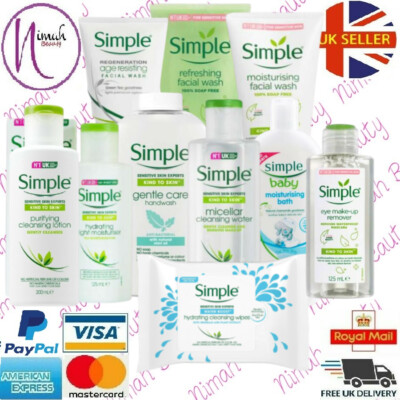 Simple Skin care products Wipes,Face Wash,moisturisers,Lotions,Toner ...