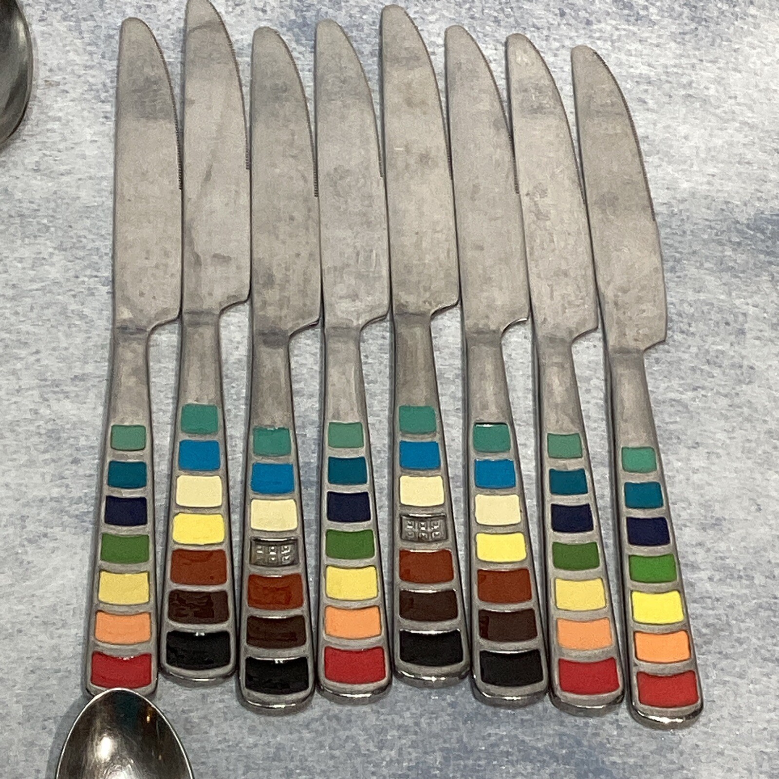 32 Piece Fiestaware Celebration Flatware Stainless Rainbow Set Utensil ...