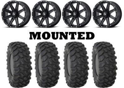 Kit 4 System 3 XTR370 Tires 32x10-14 on MSA M33 Clutch Matte Black ...