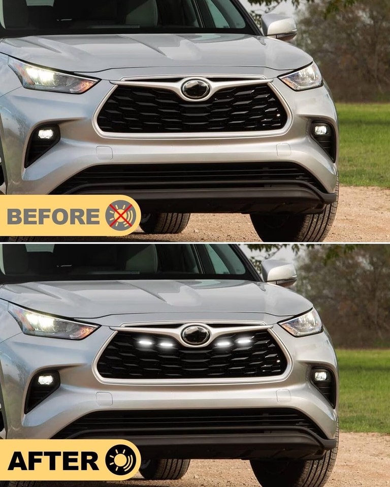 LED Grill Lights for 2020-2024 Toyota Highlander Accessories Grille ...