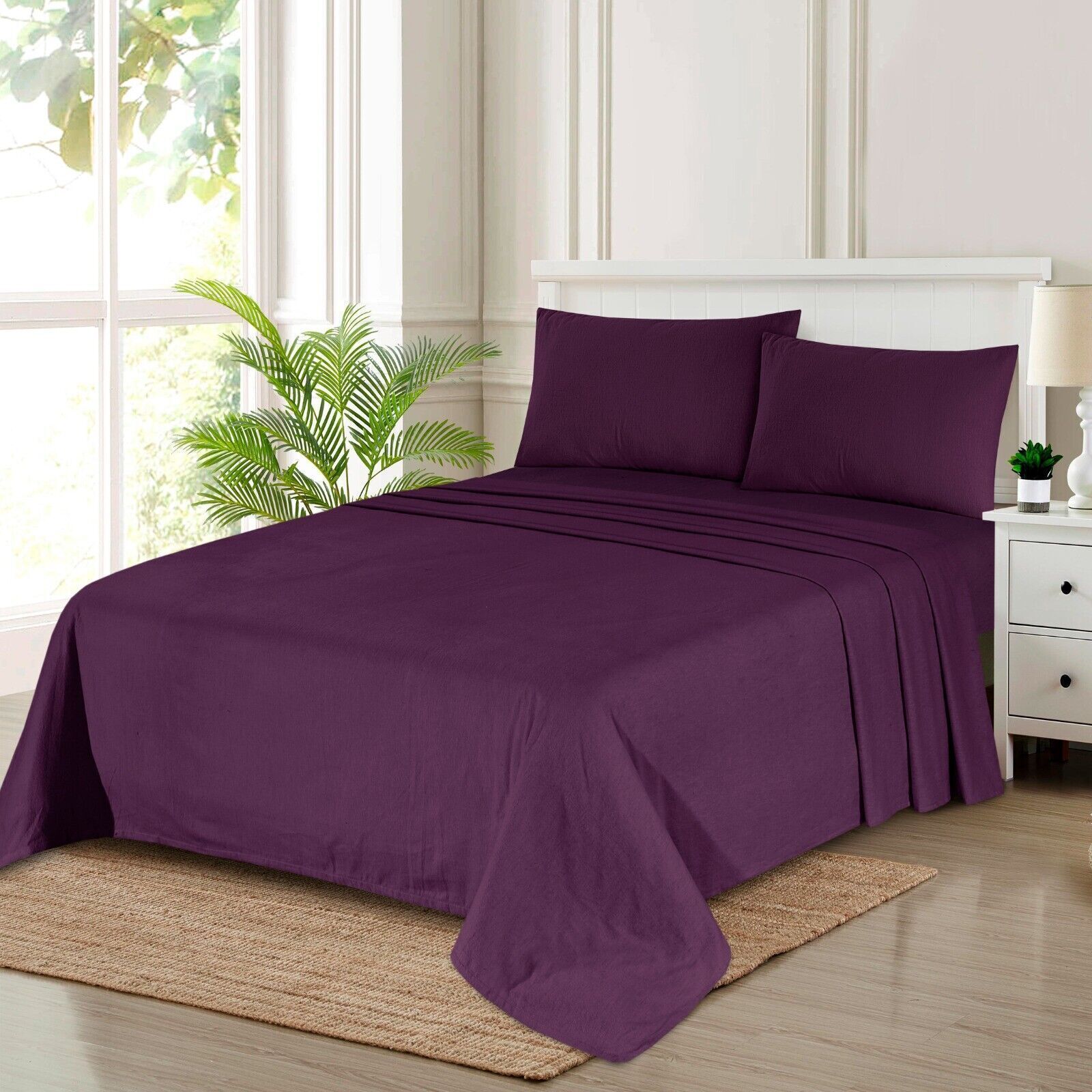 100% Brushed Cotton Thermal Flannelette Fitted Or Sheet Set Or Flat Bed ...
