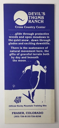 Devil's Thumb Ranch Cross Country Center Brochure Fraser CO Ski 1978 ...