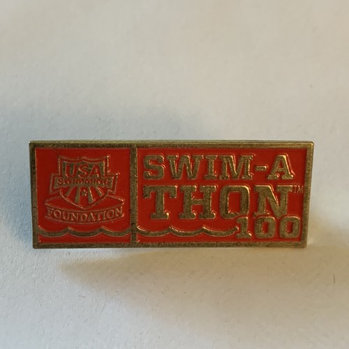 Swim A Thon 100 USA Swimming Foundation Lapel Hat Pin Red Gold Tone | eBay