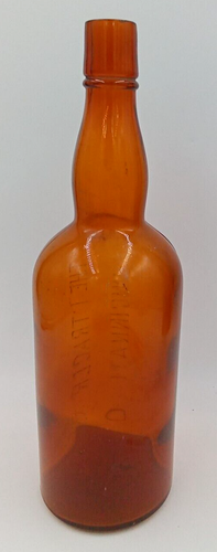 I Trager Co Amber Glass Liquor Bottle Cincinnati OH Whiskey Quart ...