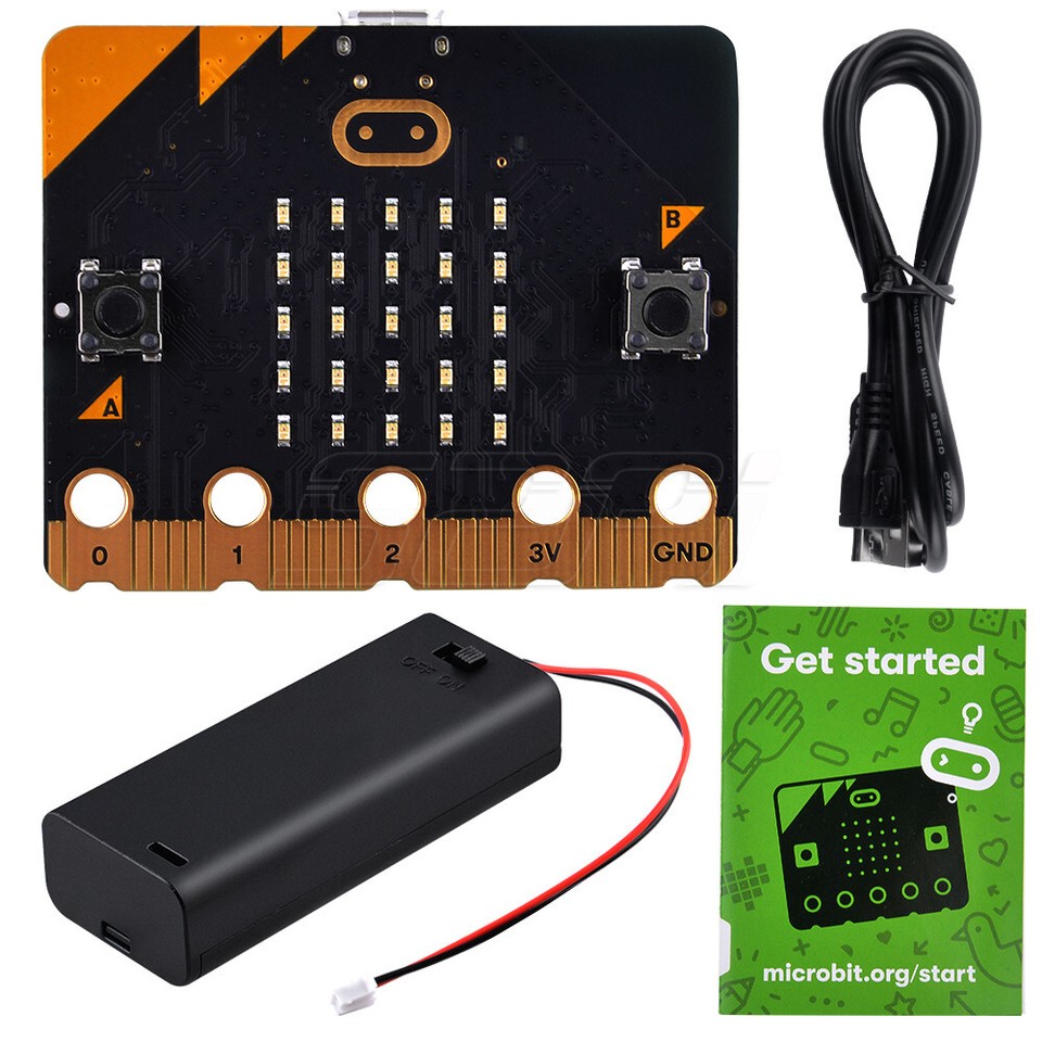 BBC Micro:bit V2.2 Coding Board with Micro USB Cable and Battery Holder ...