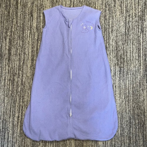 DuoMiaoMiao Fleece Sleep Sack Purple Good Night Bear Embroidery 6-12 ...