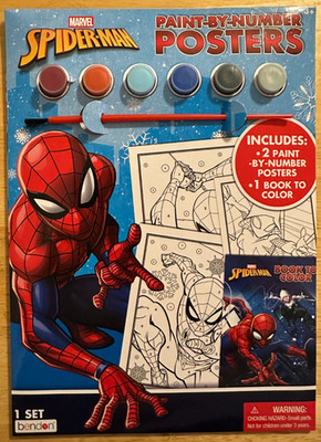 SPIDERMAN paint by number KIT Approx 8x11 (2 posters & 1 Mini Color ...