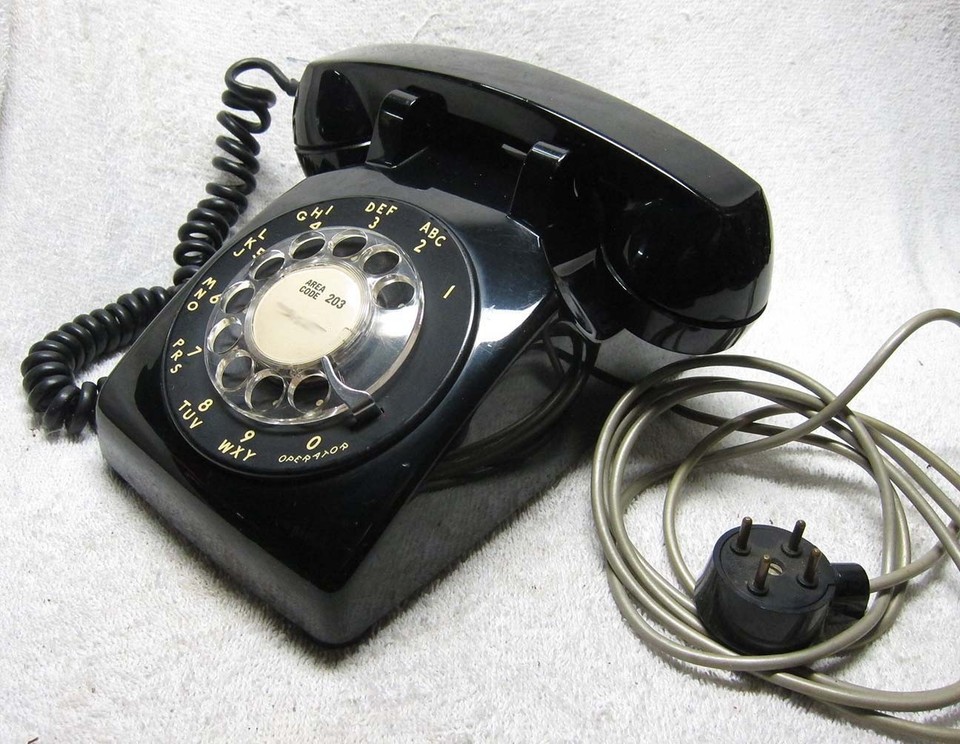 Vint. 1960's Bell System Rotary Dial BLACK Desk Telephone Phone.Western ...