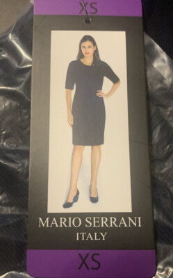 Mario Serrani Italy Women's Knit Wrinkle-Free Dress Size XS Midnight ...