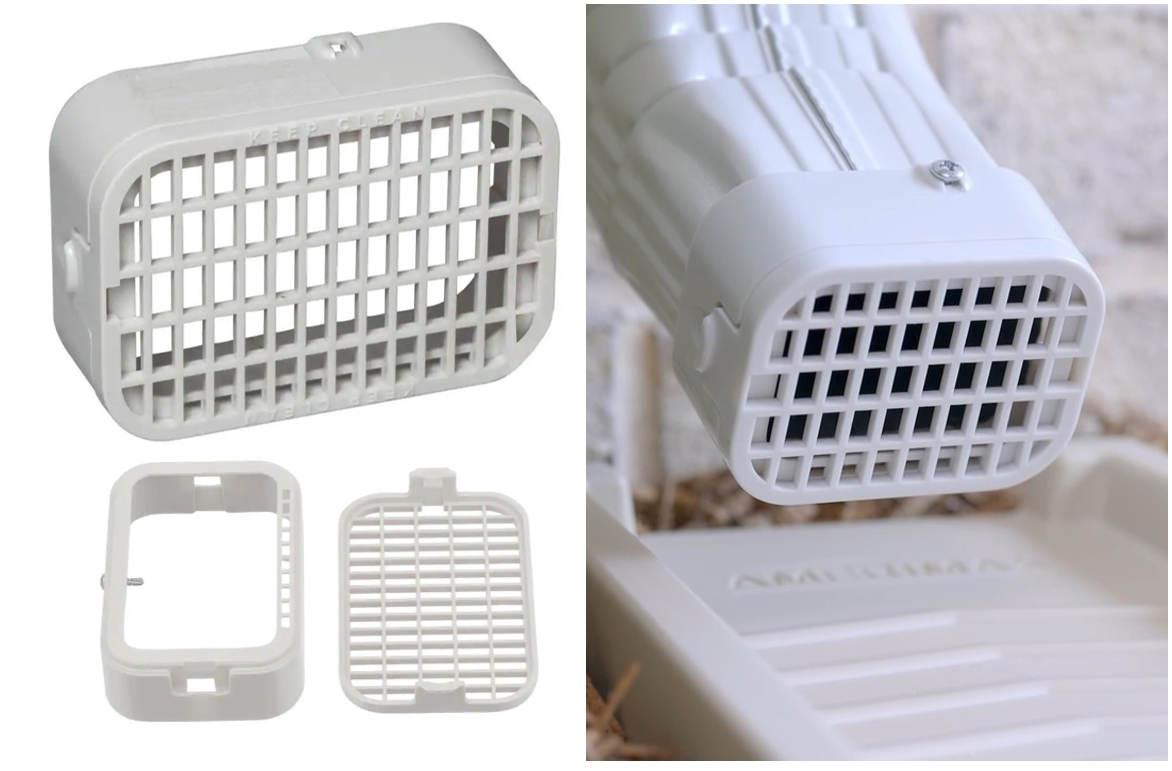 Plastic Rodent Guard 3 in. x 4 in., White Snap/Lock-In Vinyl Grate ...
