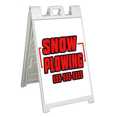 CUSTOMIZABLE SNOW PLOWING Signicade 24x36 Aframe Sidewalk Sign Banner ...