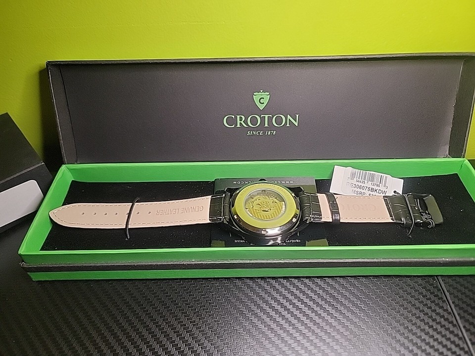 New CROTON Automatic Dial Reliance Watch Black/White MSRP $350.00 | eBay