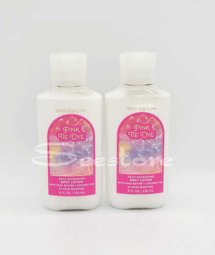 Bath & Body Works Pink Tie Dye Daily Nourishing Body Lotion 8 oz Set of ...