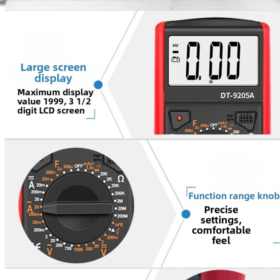 Measurement Tool Digital Multimeter Auto Ranging Ergonomic Grip LCD ...