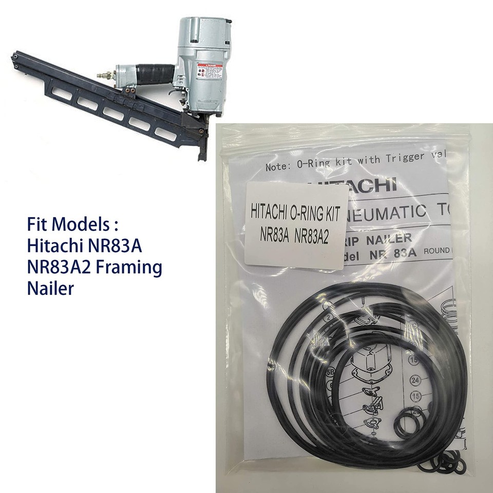 NR83A NR83A2 O-Ring Kit for Hitachi Full Round Head Framing Nailer with ...