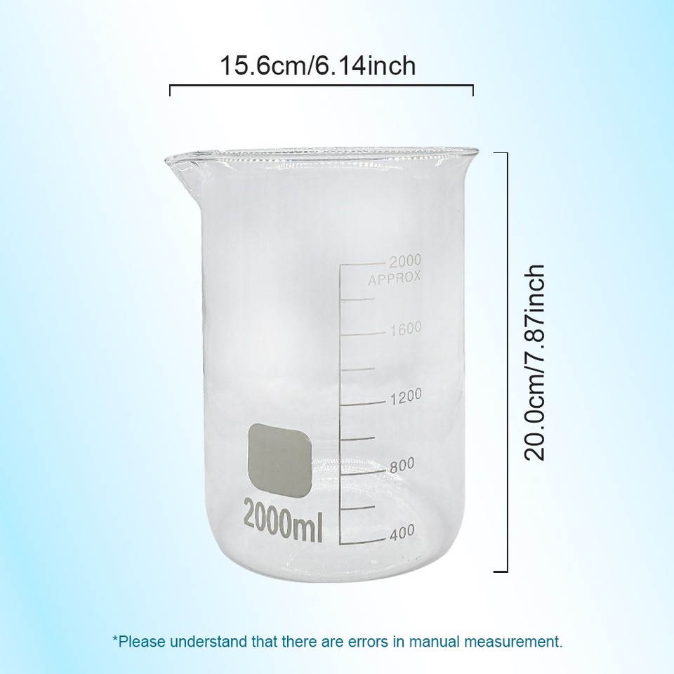 1pcs Lab Borosilicate GLass beaker all sizes 25/50/100/250/300/400/500 ...