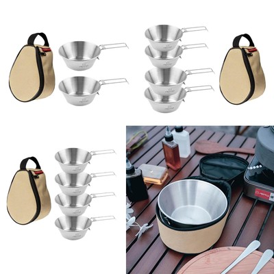 Camping Bowl Outdoor Cookware Cooking with Foldable Handle for Kitchen ...